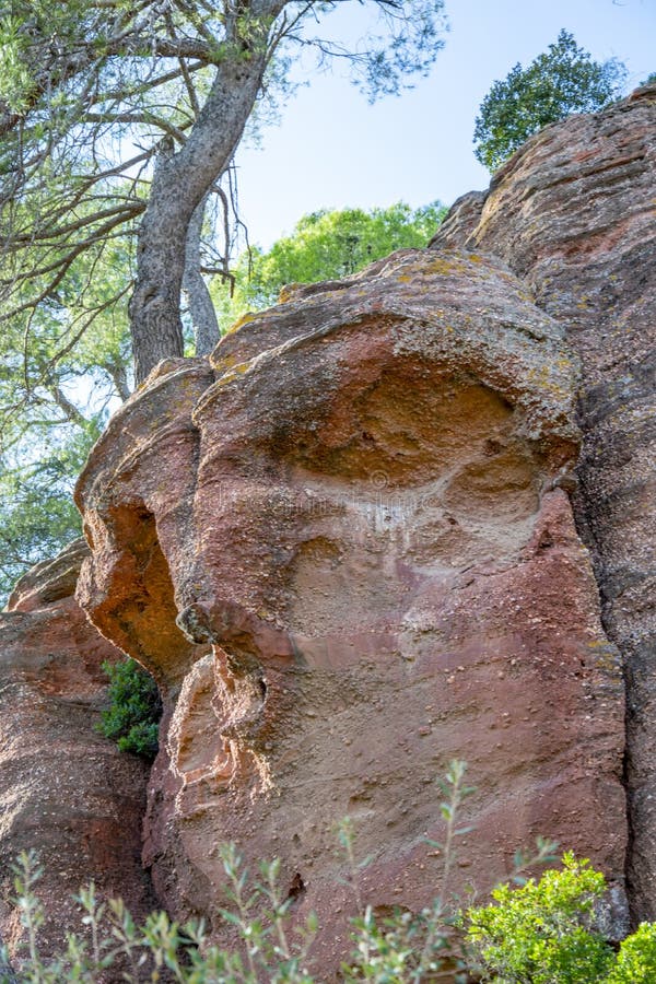 Sandy stone wall. stock photo. Image of reddish, sandy - 198947998