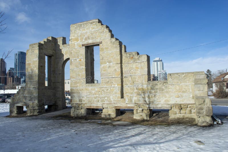 Sandstone Ruins of Old Building in City Stock Image - Image of building ...