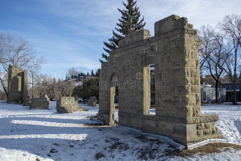 Sandstone Ruins of Old Building in City Stock Photo - Image of history ...