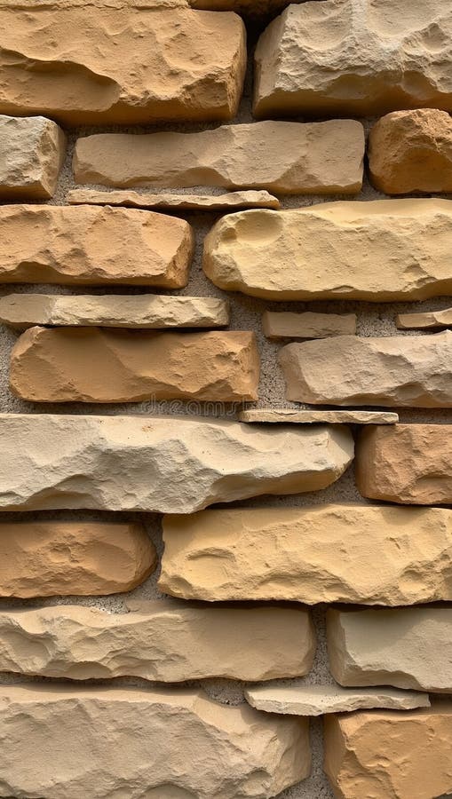 Sandstone Slabs Stacked in Warm Hues with Rugged Texture Stock ...