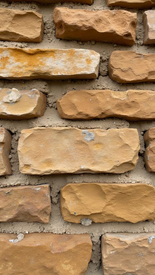 Sandstone Slabs Stacked in Warm Hues with Rugged Texture Stock ...