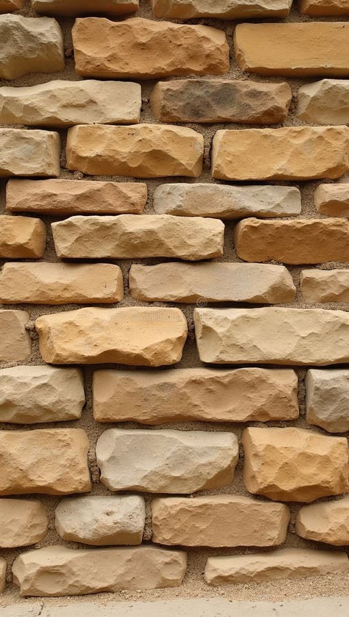 Sandstone Slabs Stacked in Warm Hues with Rugged Texture Stock ...