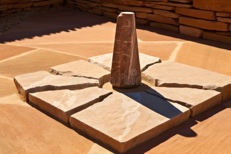Sandstone Sundial Casting a Sharp Shadow at Midday Stock Image - Image ...