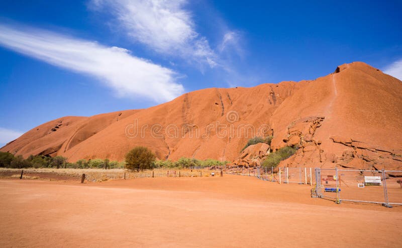 Sandstone Uluru Rock on the Background of the Blue Sky Editorial Photo ...