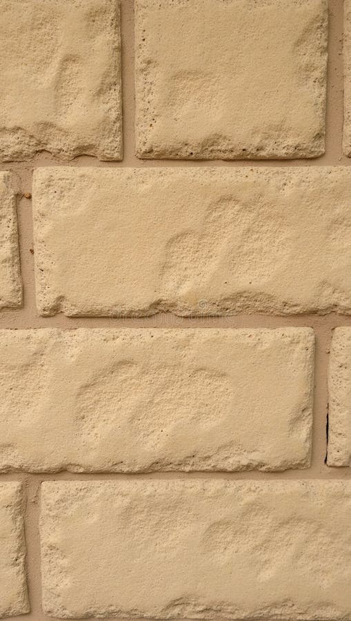 Sandstone Wall with Tan Stones Textured Surface Natural Warmth Stock ...