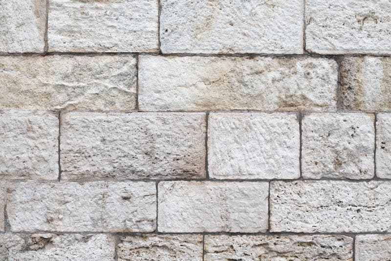 Sandstone White Blocks Wall Texture Stock Photo - Image of closeup ...