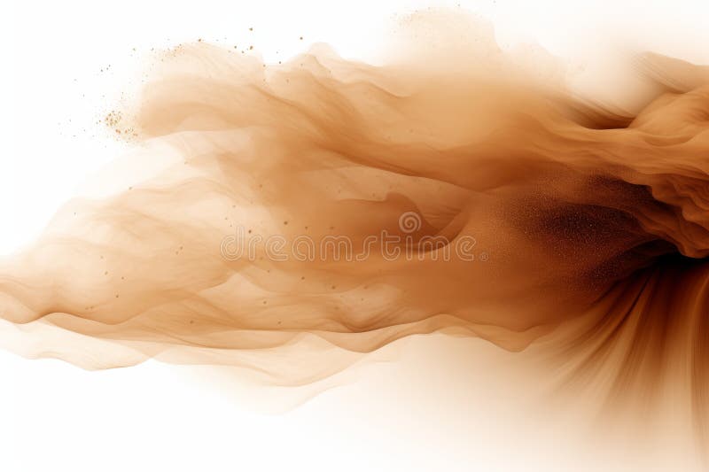 Sandstorm Cloud of Dust and Sand Particles Suspended in Air on White ...