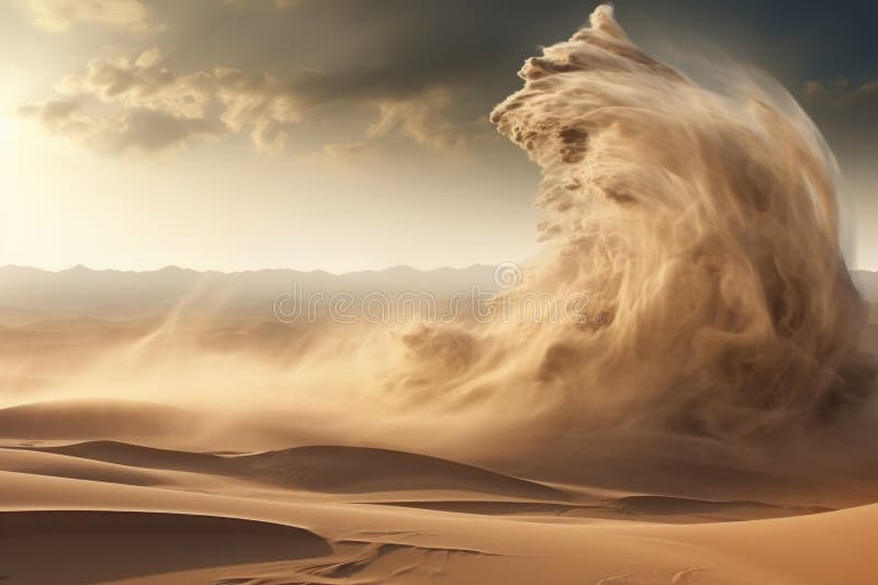 Sandstorm in the Desert. Power of Nature. Generated by Artificial ...