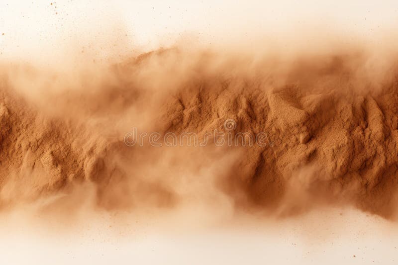Sandstorm Dust Cloud with Particles Flying on White Background Weather ...