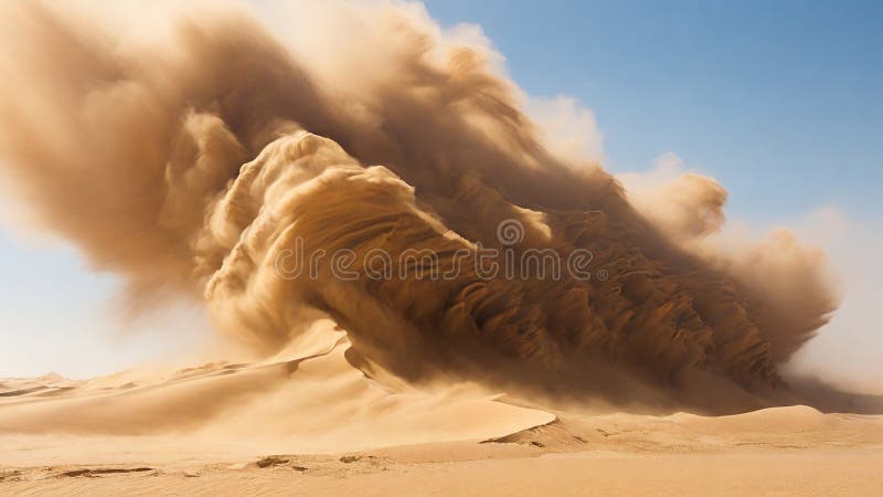 The Sandstorm Engulfs the Landscape, Creating a Surreal and Ever ...