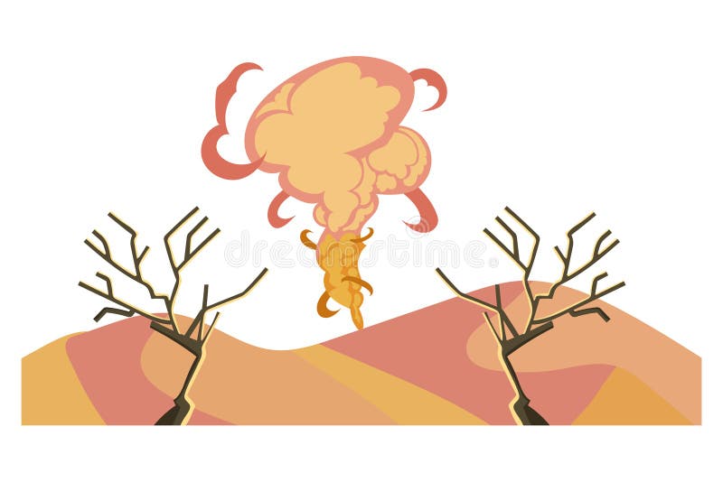 Sandstorm Illustration in Desert Stock Illustration - Illustration of ...