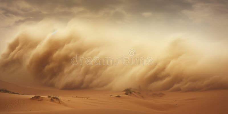 Sandstorm Landscape. Generative Ai Stock Illustration - Illustration of ...