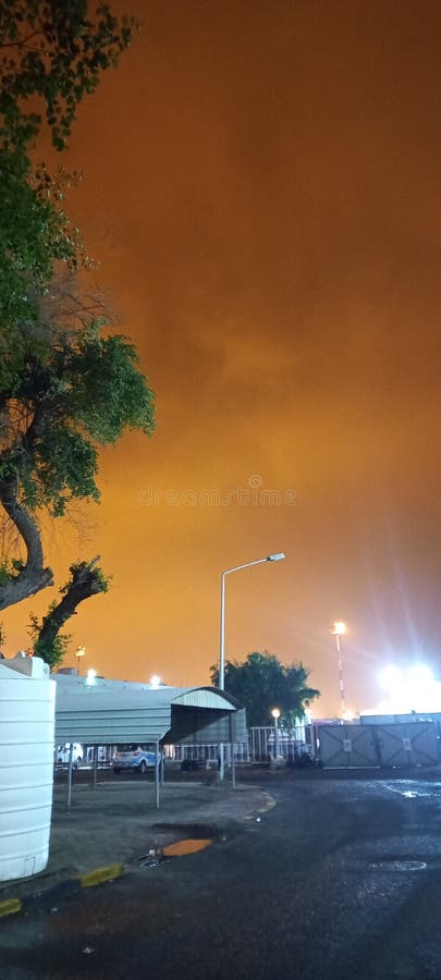 SANDSTORM. 1 PM LOOKS LIKE 1AM Stock Image - Image of light, yellow ...