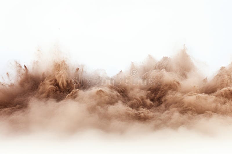 Sandstorm with Swirling Dust Cloud and Flying Particles on Isolated ...