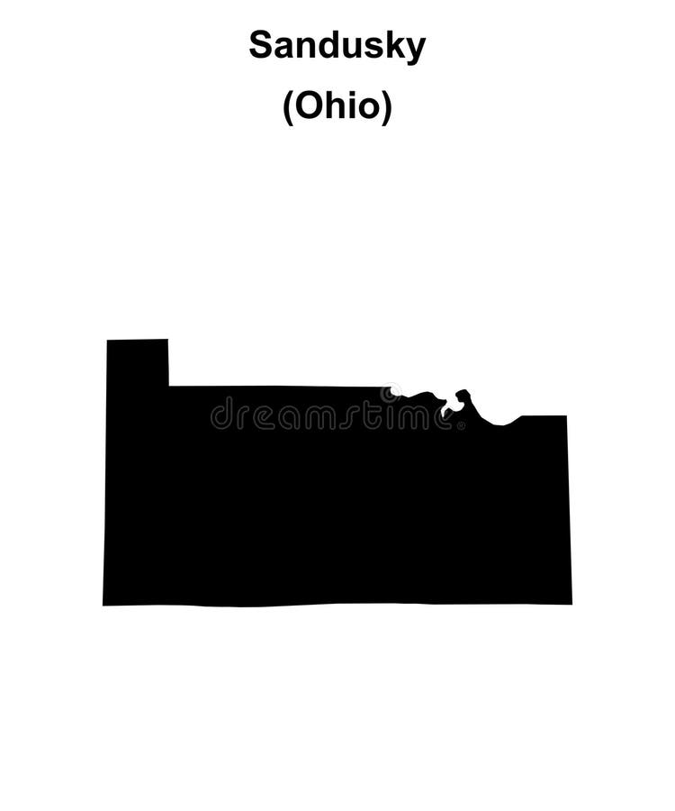 Sandusky outline map stock vector. Illustration of counties - 361751239