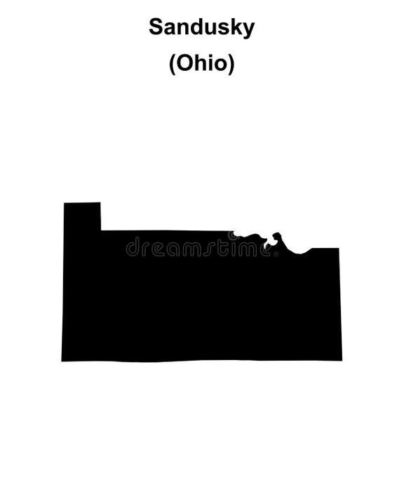 Sandusky outline map stock vector. Illustration of counties - 361751239