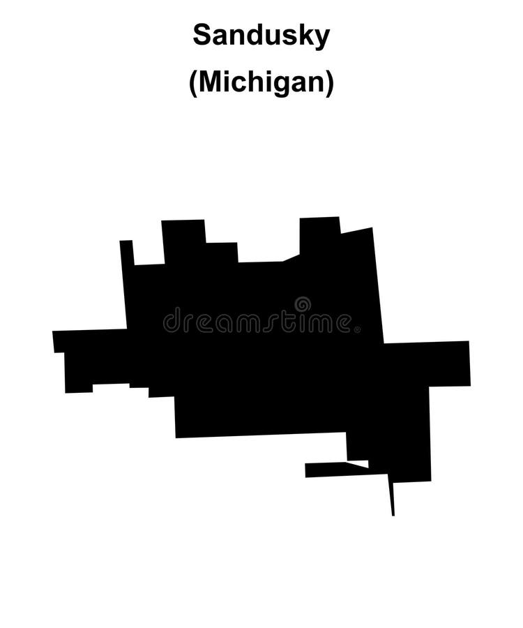 Sandusky outline map stock vector. Illustration of blank - 387417121