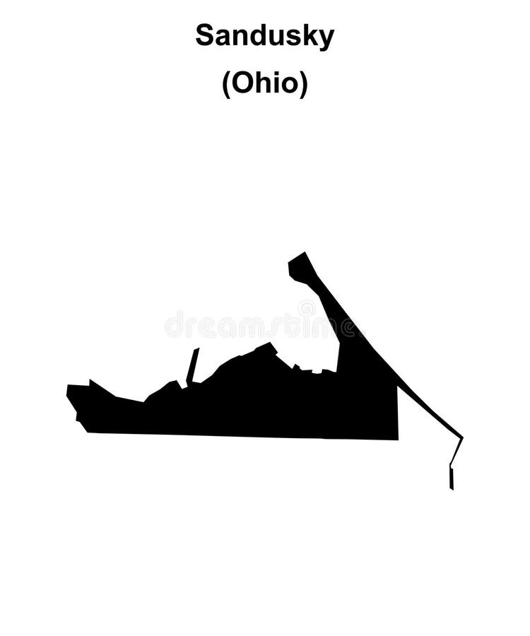 Sandusky outline map stock vector. Illustration of sandusky - 357493800