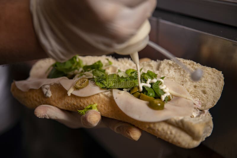 Sandvich with meat stock image. Image of lunch, grill - 193748017