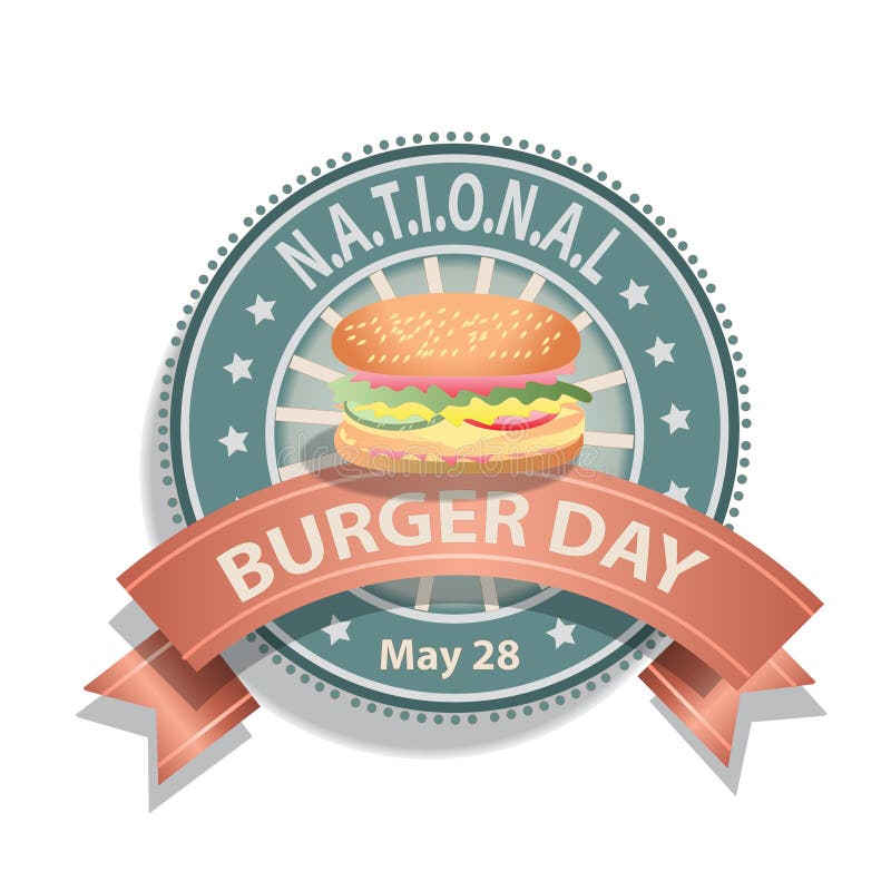National Burger Day Sign and Badge Stock Vector - Illustration of ...