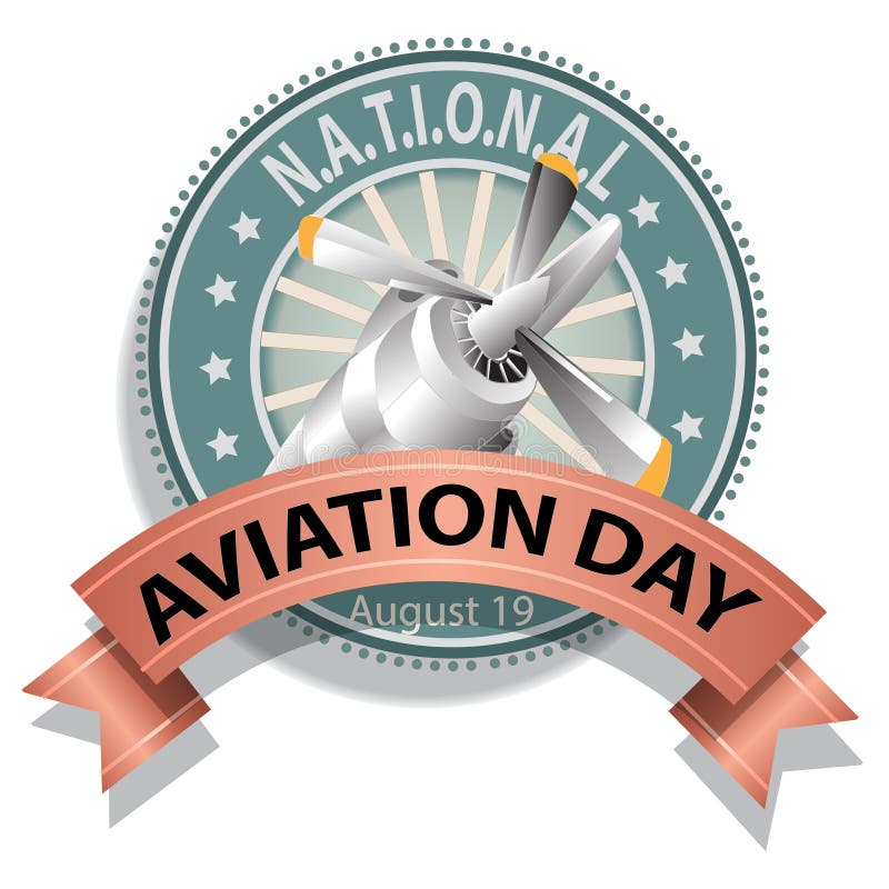 National Aviation Day Sign and Badge Vector Illustration Stock Vector ...