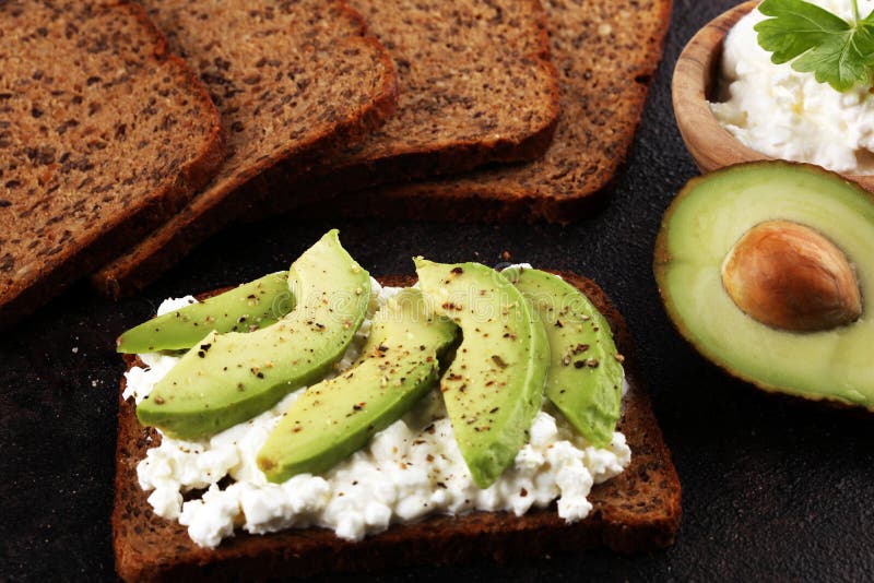 Sandwich with Avocado with Cream Cheese for a Healthy Breakfast Concept ...