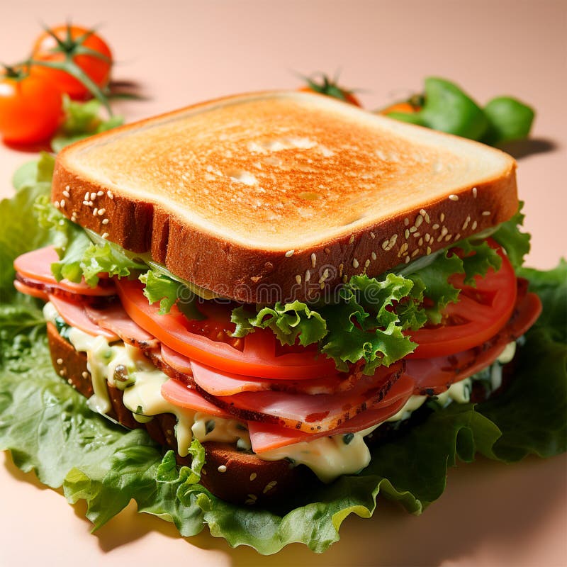Sandwich with Avocado and Vegetables, Quick Snack - AI Generated Image ...