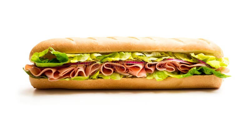 Sandwich with Bacon and Vegetables Isolated on White Stock Image ...