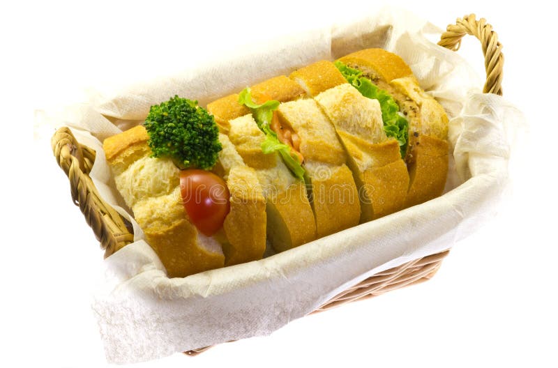 Sandwich in the basket stock photo. Image of breakfast - 28579520