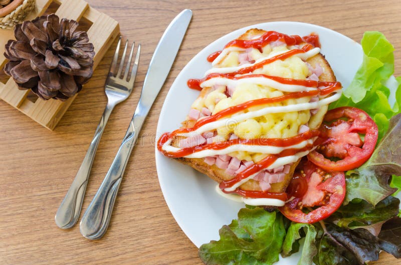 Sandwich with Becon and Cheese Stock Image - Image of nutrition, grill ...