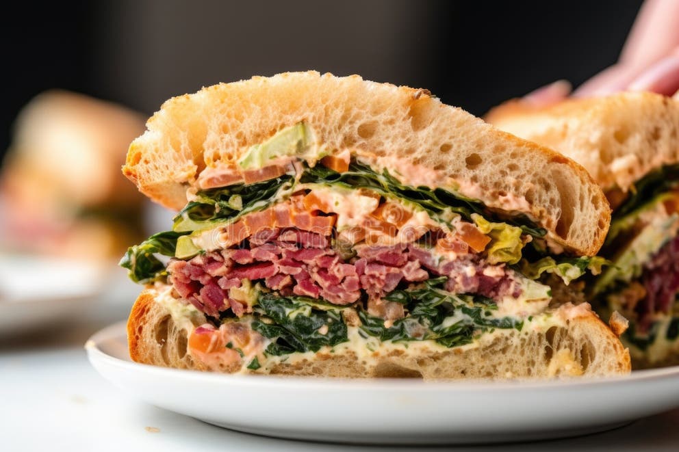 Sandwich with a Bite Missing, Revealing Filling Stock Illustration ...