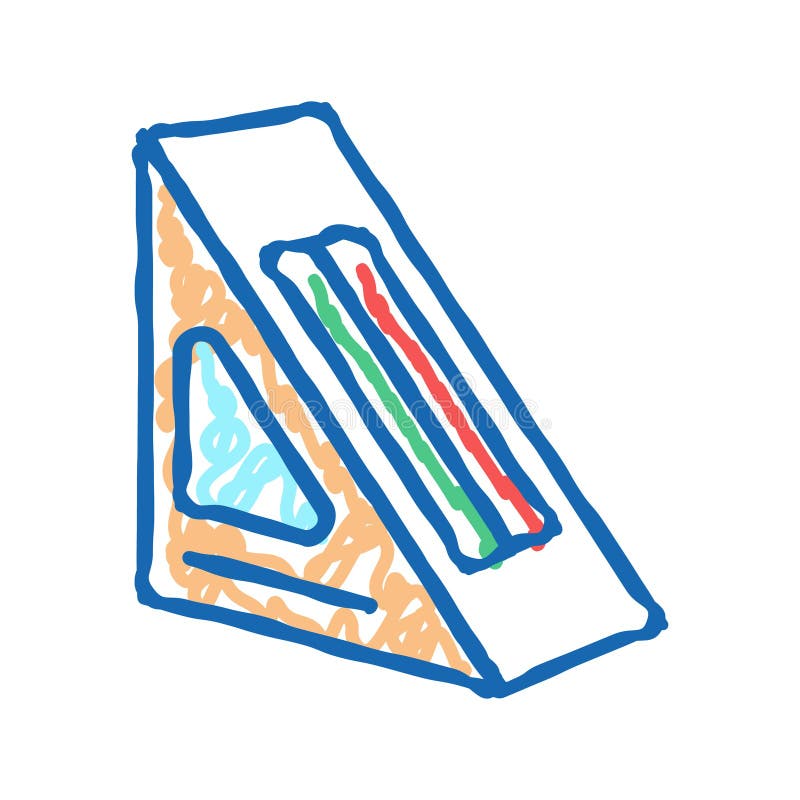 Sandwich Box Icon Doodle Illustration Stock Illustration - Illustration ...