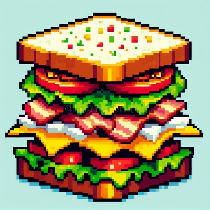 Sandwich Bread Design Illustrator,pixel Art Stock Illustration ...