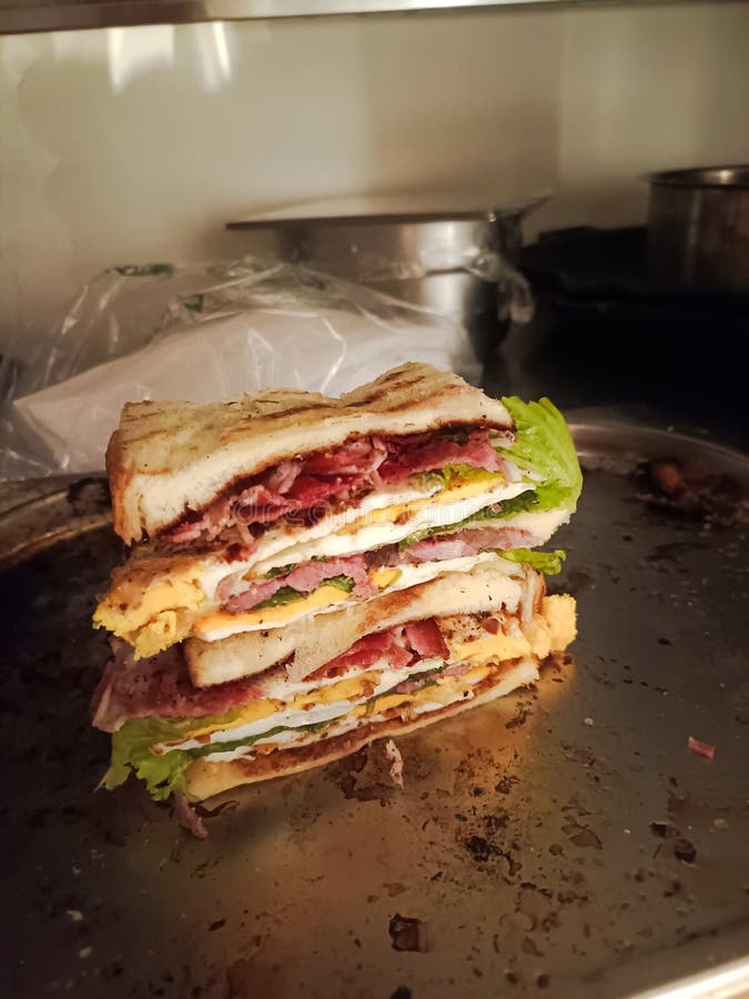 Sandwich Breakfast in the Morning Today Stock Photo - Image of baking ...