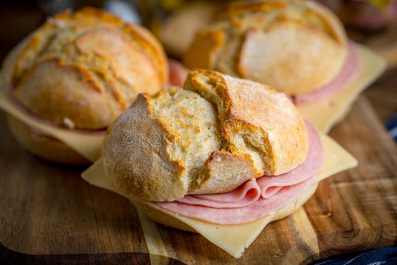 Sandwich with Cheese and Ground Ham. Stock Photo - Image of cheese ...