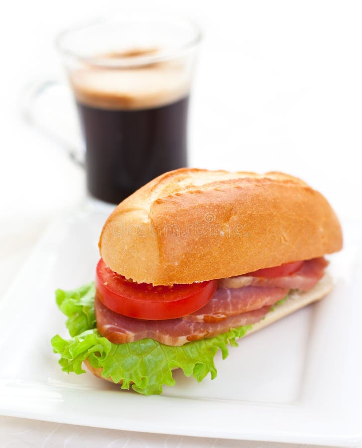 Sandwich and coffee stock photo. Image of canape, healthy - 28848578