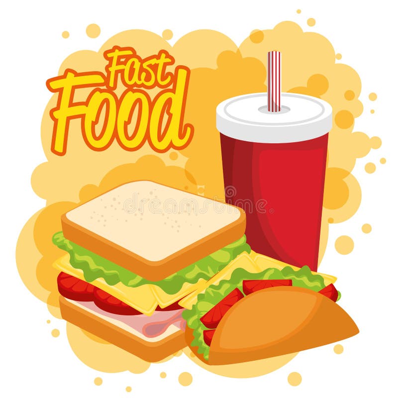 Sandwich Combo Cartoon Vector Illustrator Stock Illustration ...