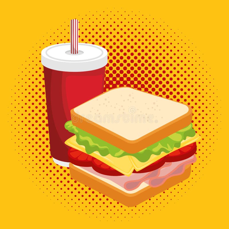 Sandwich Combo Cartoon Vector Illustrator Stock Illustration ...