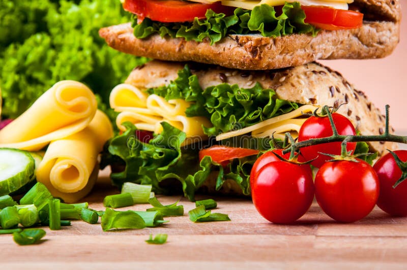 Sandwich Concept with Natural Ingredients Stock Image - Image of sigh ...