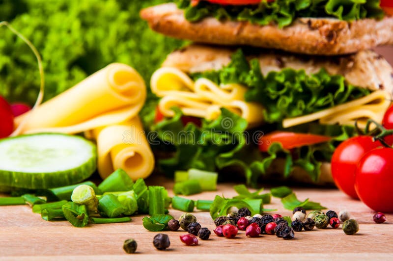 Sandwich Concept with Natural Ingredients Stock Photo - Image of bread ...