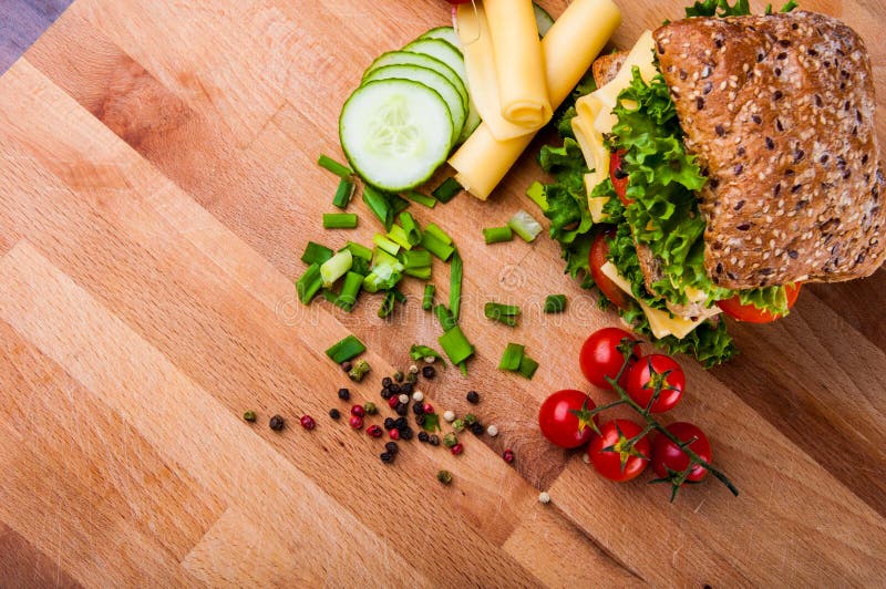 Sandwich Concept with Natural Ingredients Stock Photo - Image of ...