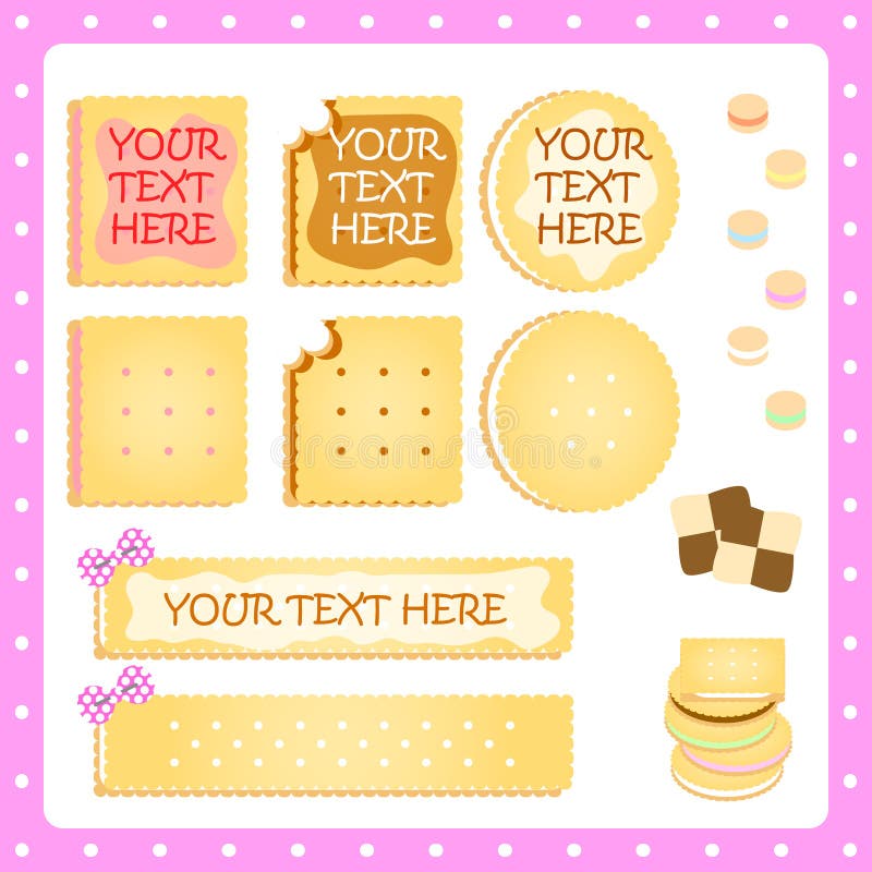 Sandwich Cookie Biscuit Text Box Set Stock Vector - Illustration of ...