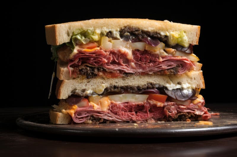 Sandwich Cut in Half, Showcasing Filling Layers Stock Photo - Image of ...