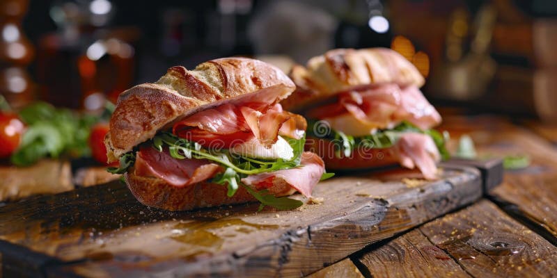Sandwich on Cutting Board stock photo. Image of kitchen - 383914136