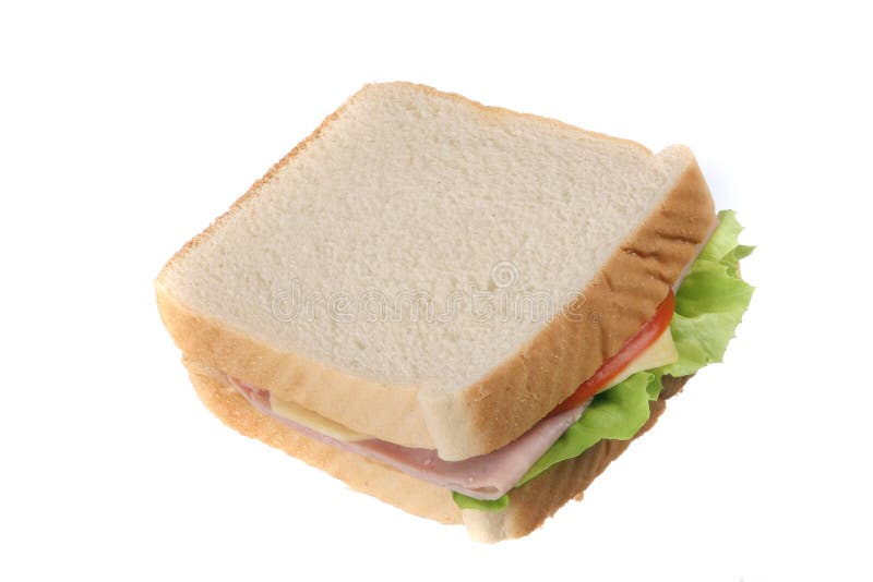 Sandwich d'isolement photo stock. Image du manger, malsain - 3818368