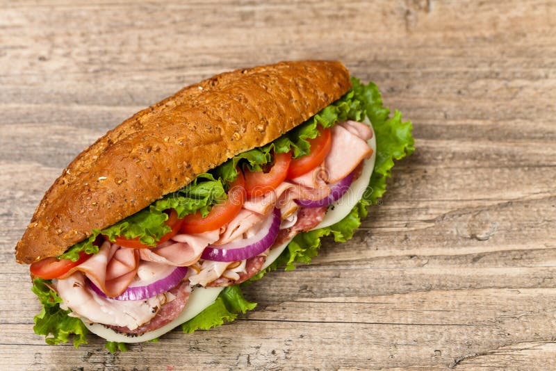 Deli sub sandwich stock image. Image of beef, meal, baguette - 43849119