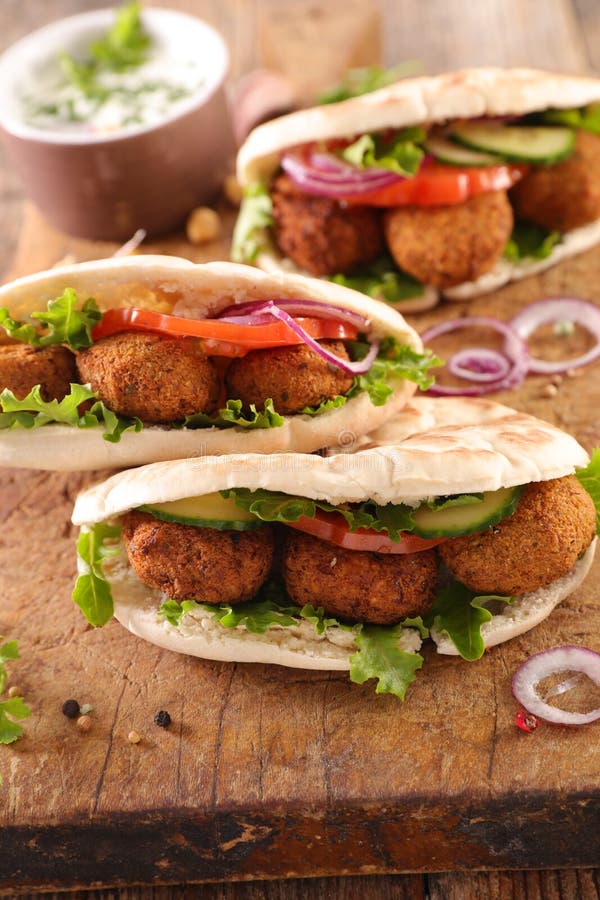 Sandwich with falafel stock photo. Image of lebanese - 125417734