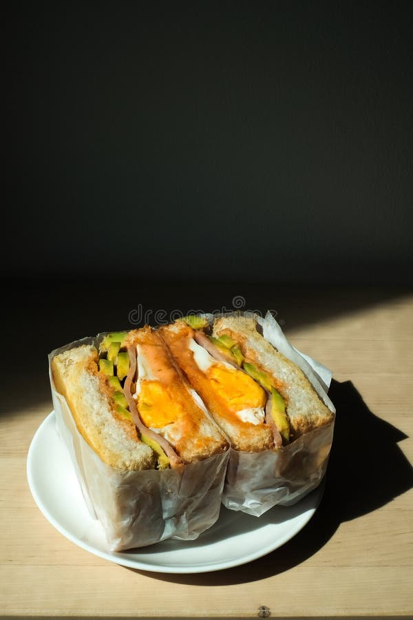 Sandwich with Filling in Paper Wrap and Light Shadow. Stock Image - Image of paper, homemade ...