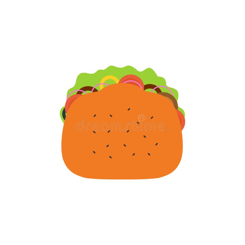 Sandwich Flat Design Vector Illustration. Breakfast Isolated Vector ...