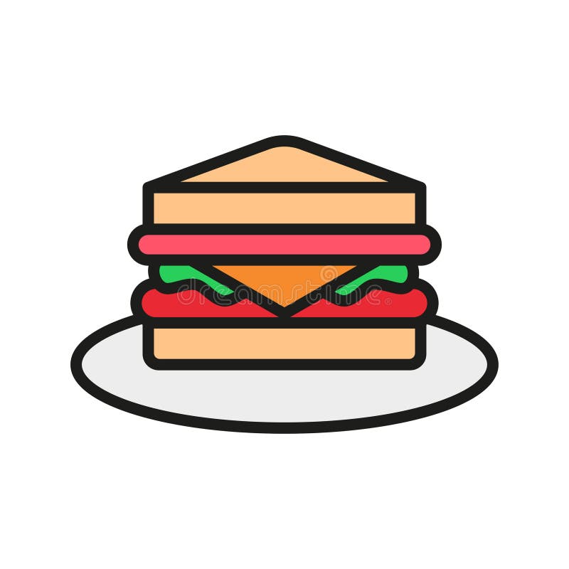 Sandwich Food Beverage Icon Vector Basic Design Simple and Modern Stock ...